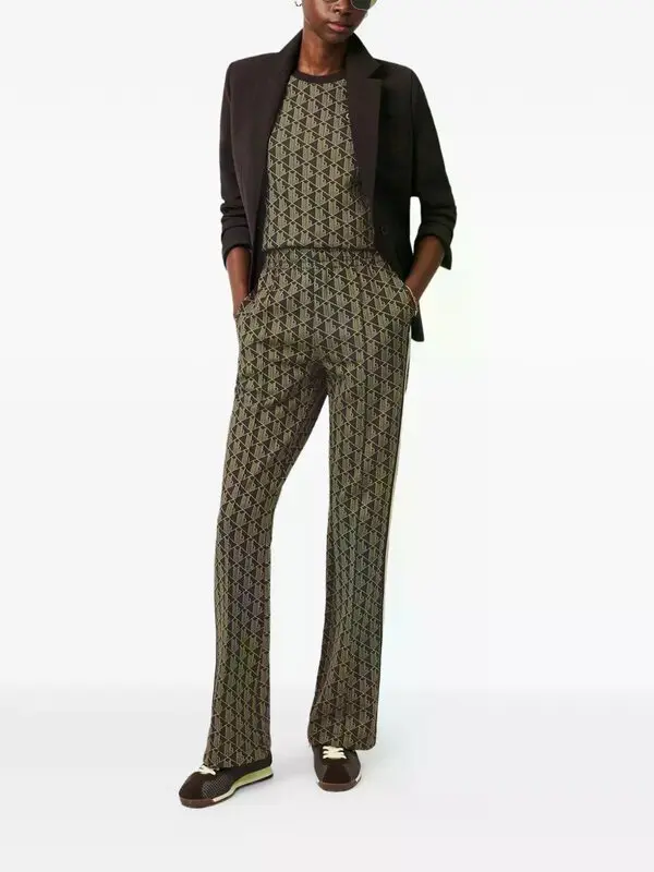 Lacoste Side-stripe Monogram Track Pants - Brown