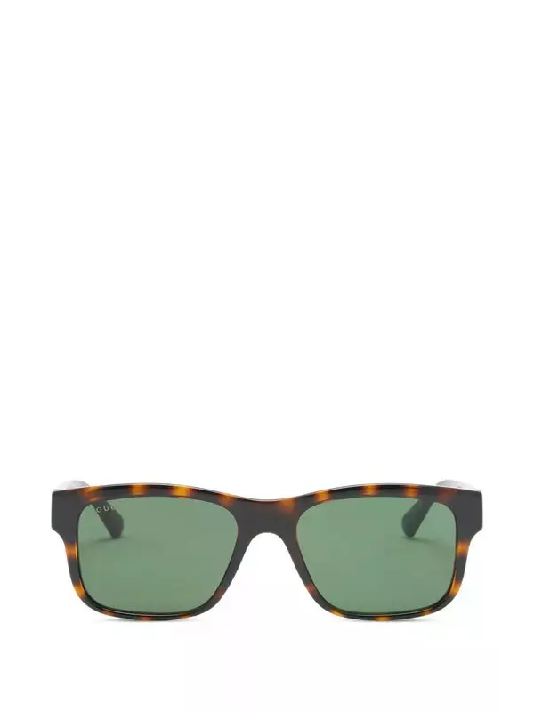 Gucci Tortoiseshell-effect Rectangle-frame Sunglasses - Brown