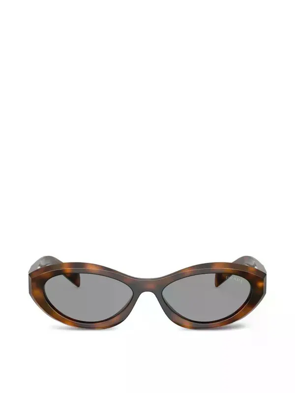 Prada Oval-frame Sunglasses - Brown
