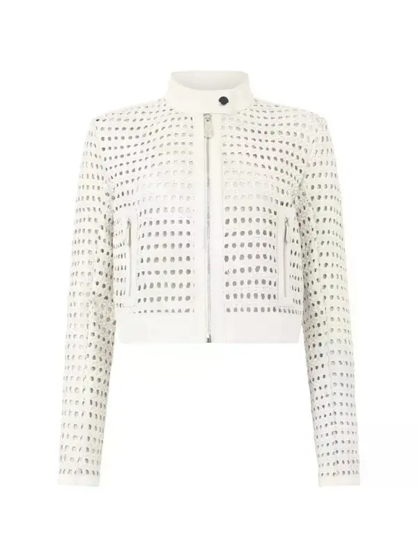 Philipp Plein Leather Weaved Jacket