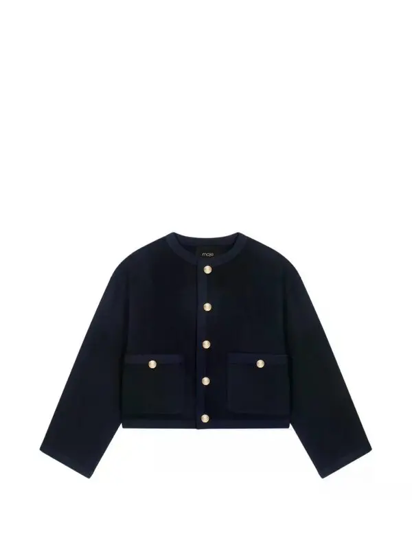 Maje Button Jacket - Blue