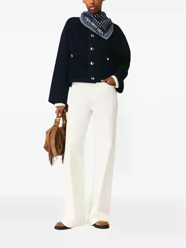 Maje Button Jacket - Blue