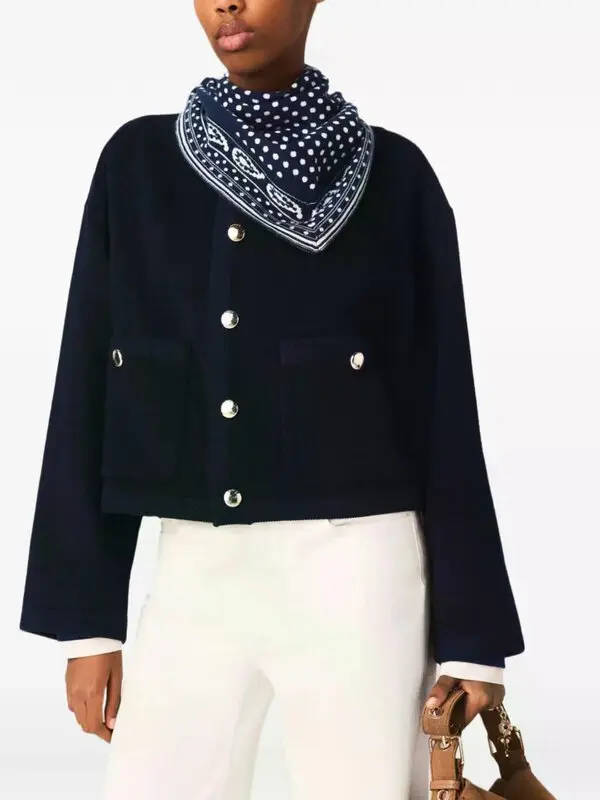 Maje Button Jacket - Blue