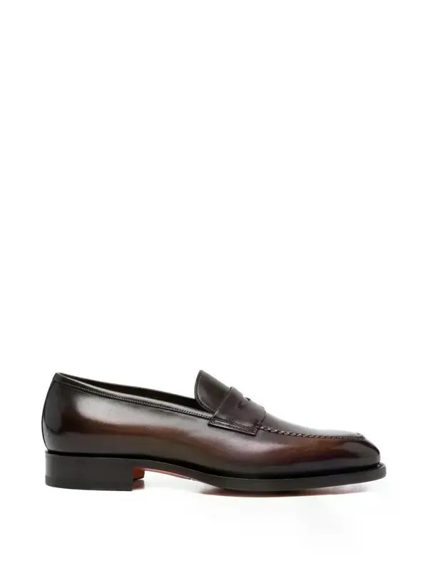 Santoni T50 Penny Loafers - Brown