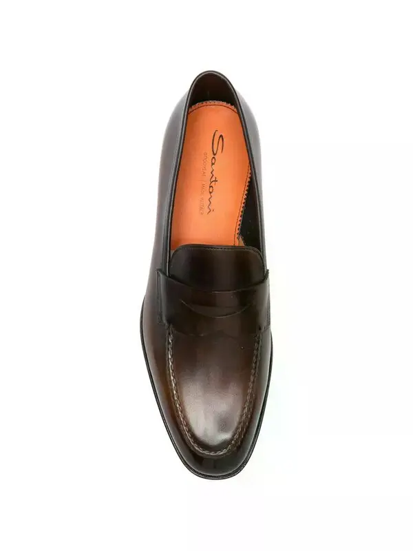 Santoni T50 Penny Loafers - Brown