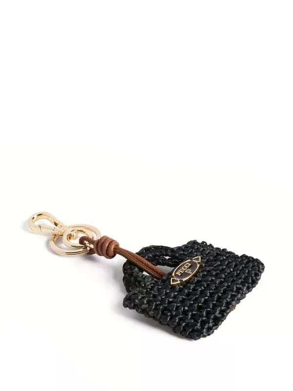 Emilio Pucci Mini Raffia Bag Charm - Black