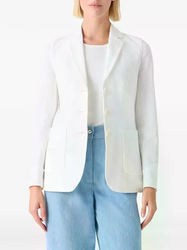 Akris Single-breasted Textured Blazer - White