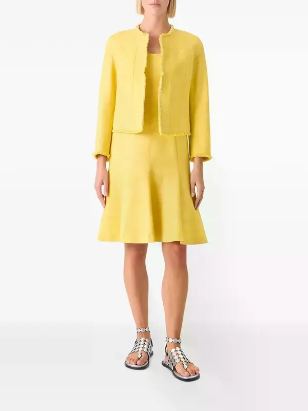 Akris Cropped Jacket With Fringe - Yellow