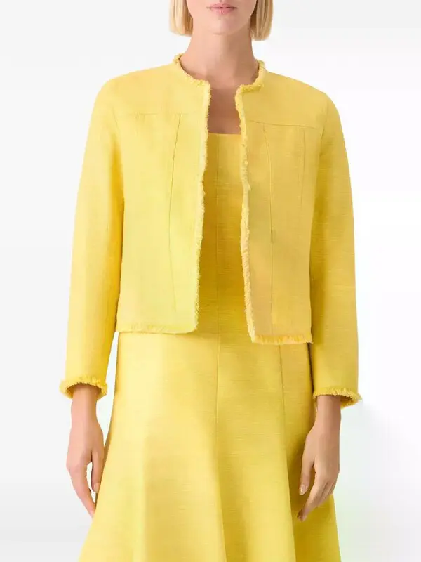 Akris Cropped Jacket With Fringe - Yellow