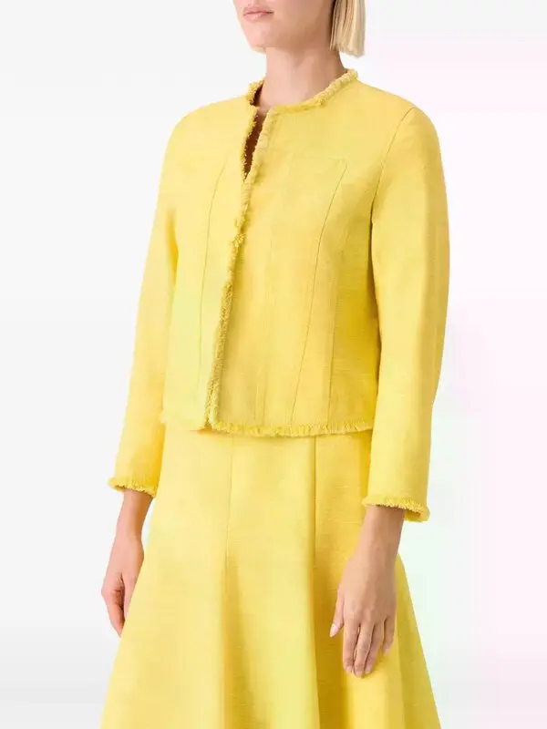 Akris Cropped Jacket With Fringe - Yellow