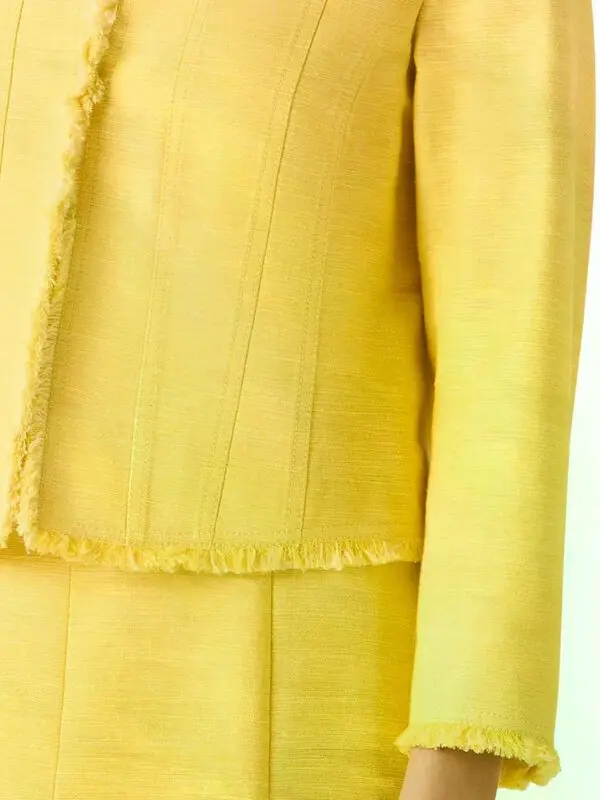 Akris Cropped Jacket With Fringe - Yellow