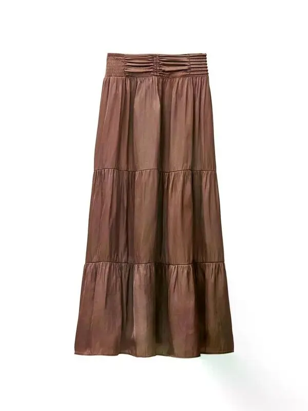 Ba&sh Camyla Tiered Maxi Skirt - Brown