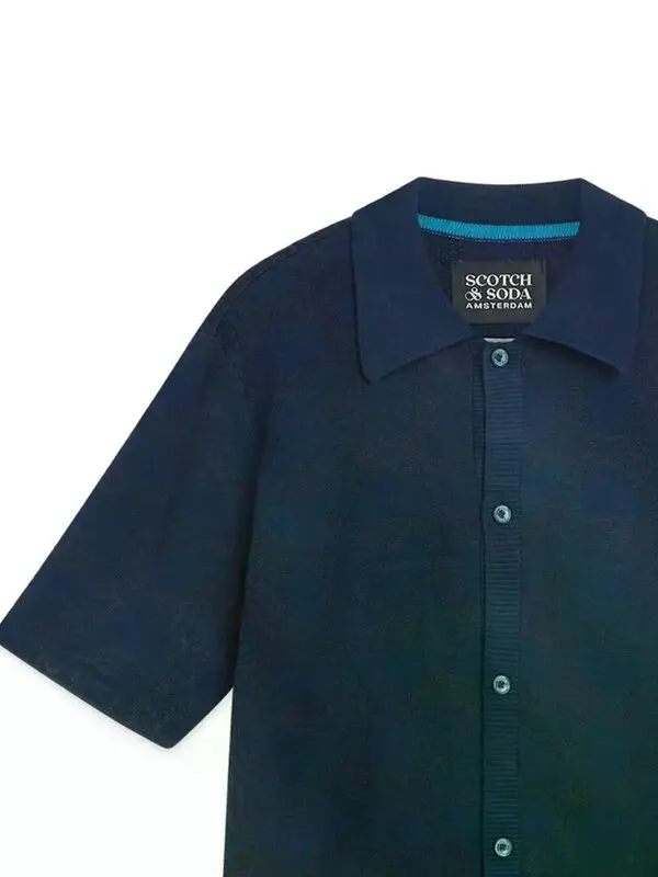 Scotch & Soda Patterned-jacquard Button-up Shirt - Blue