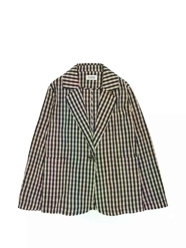 PSOPHIA Gingham Pocket Blazer - Black