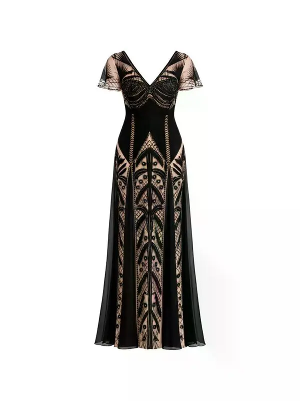 TEMPERLEY LONDON Giselle Embroidered Gown - Black