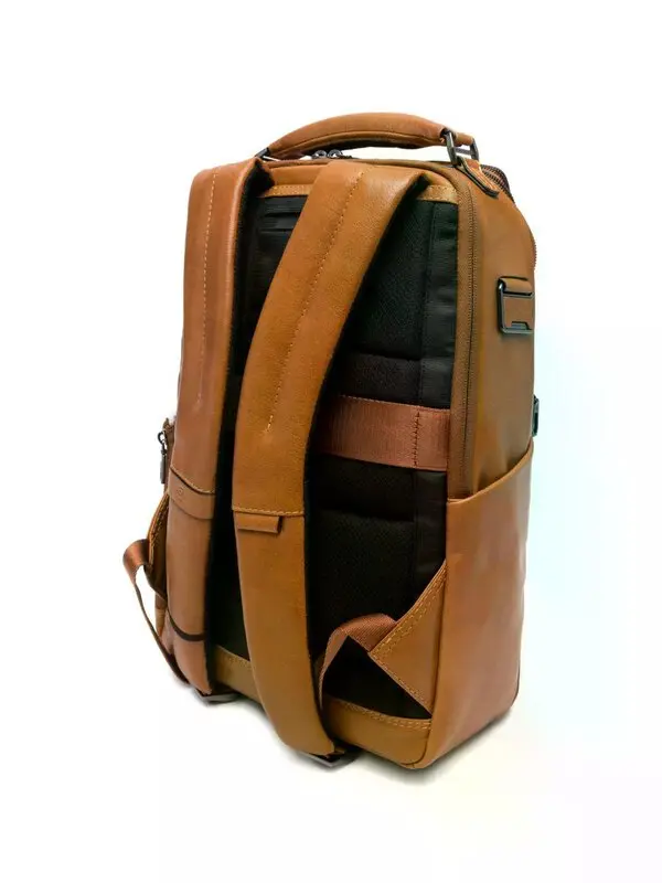 PIQUADRO Multi-pocket Leather Backpack