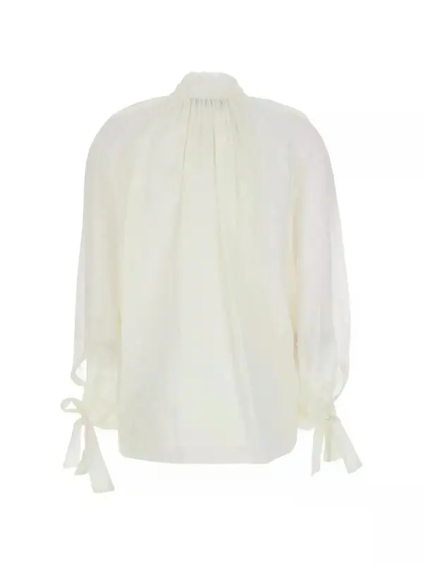 TELA Bow-detail Cotton Blouse - Neutrals