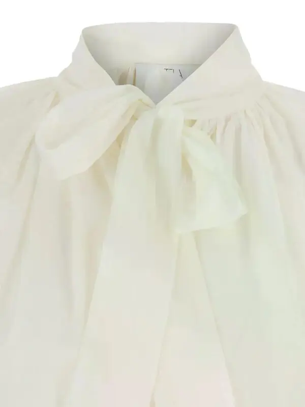 TELA Bow-detail Cotton Blouse - Neutrals
