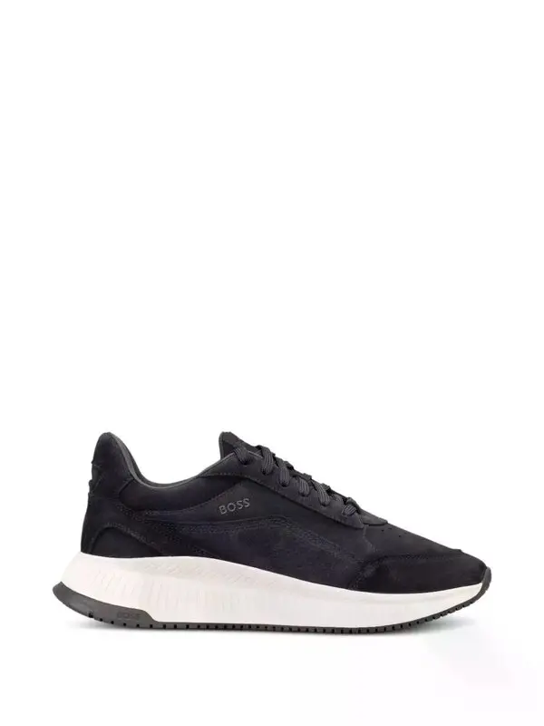 BOSS Lace-up Leather Sneakers - Blue