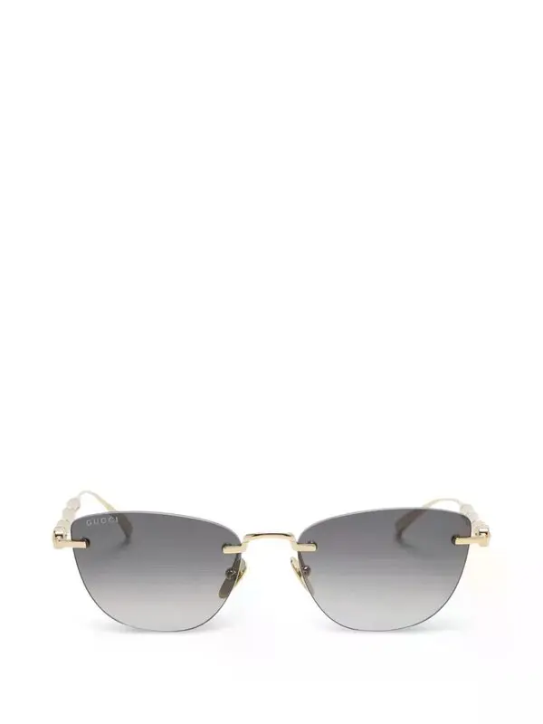 Gucci Cat-eye Rimless Sunglasses - Gold