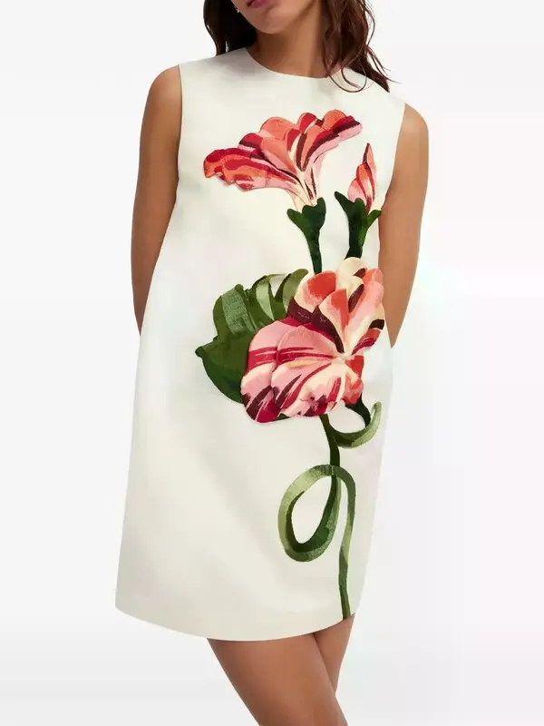 Leo Lin Yvonne Floral Mini Dress - White | Editorialist