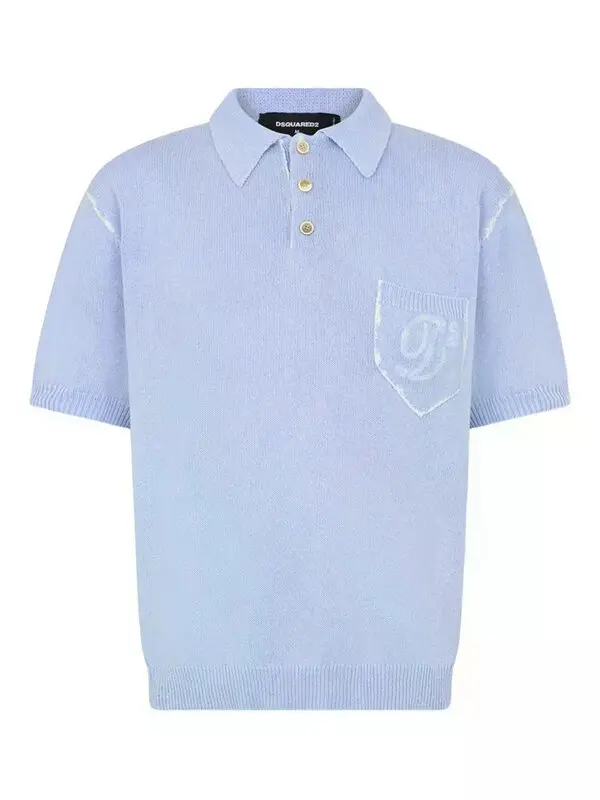 Dsquared2 Short-sleeves Embroidery-logo Polo Shirt - Blue