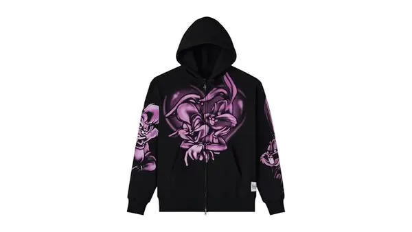 OVO Looney Tunes Airbrush Fullzip Hoodie - Black