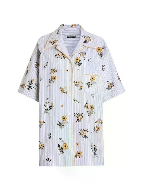 Dolce & Gabbana Floral Embroidered Poplin Shirt