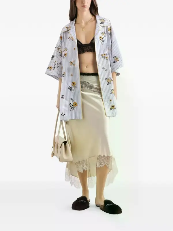 Dolce & Gabbana Floral Embroidered Poplin Shirt