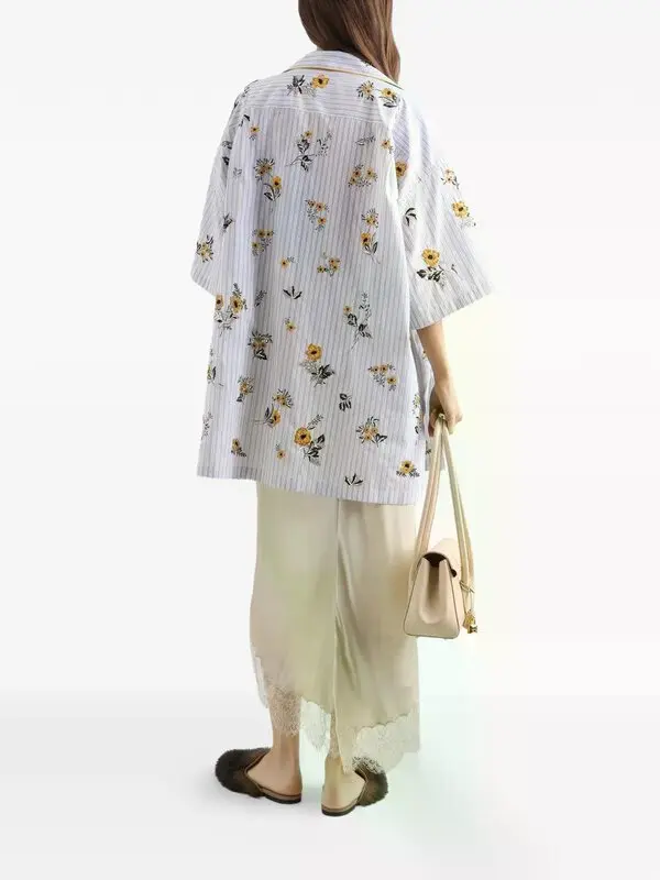 Dolce & Gabbana Floral Embroidered Poplin Shirt