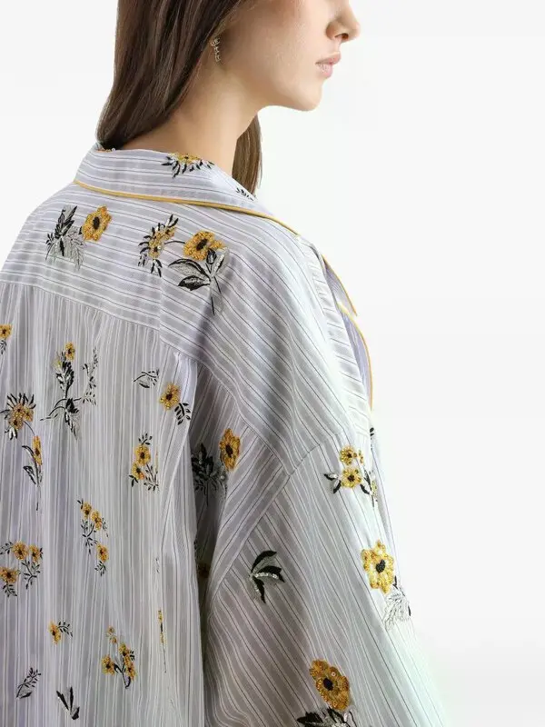 Dolce & Gabbana Floral Embroidered Poplin Shirt