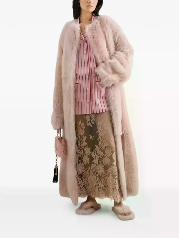Dolce & Gabbana Chantilly Lace Midi Skirt - Pink