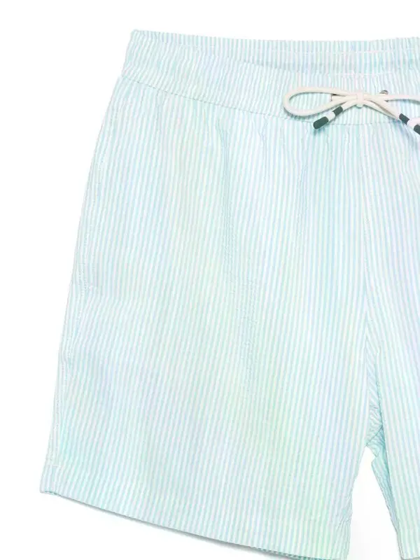 Hartford Stripe-pattern Swim Shorts - Blue