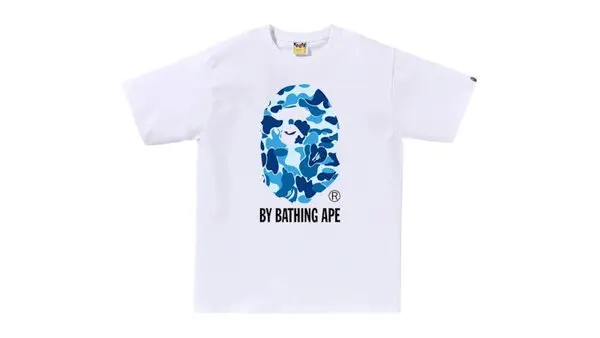A BATHING APE Abc Camo Bathing Ape Tee Shirt - White/blue