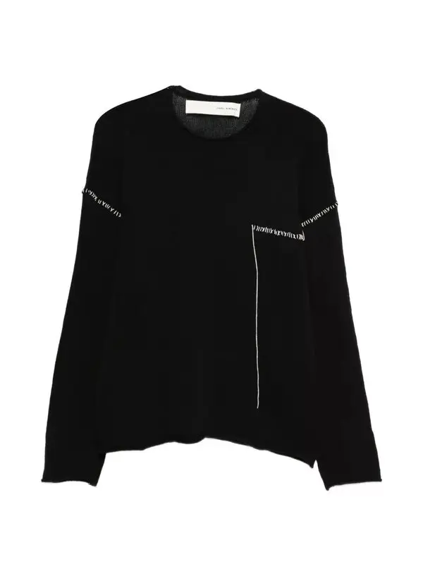 Isabel Benenato Stitched Crew-neck Sweater