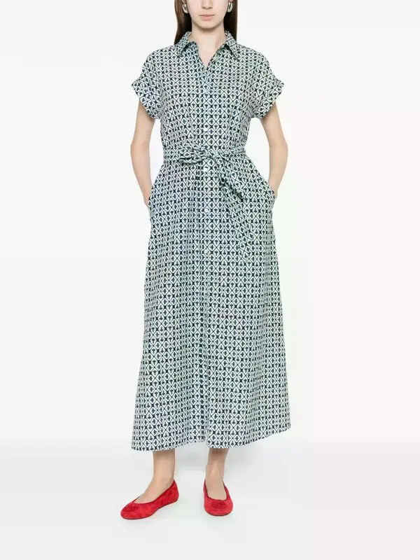 Woolrich Tie-waist Midi Shirt Dress - Blue