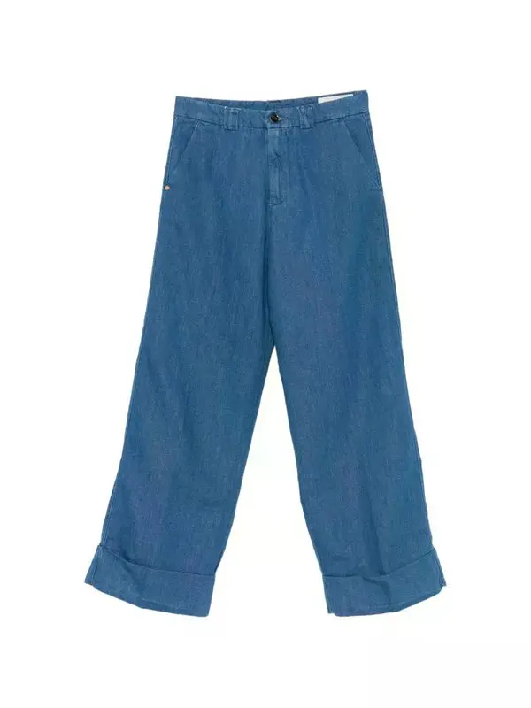 WHITE SAND Cuffed Trousers - Blue
