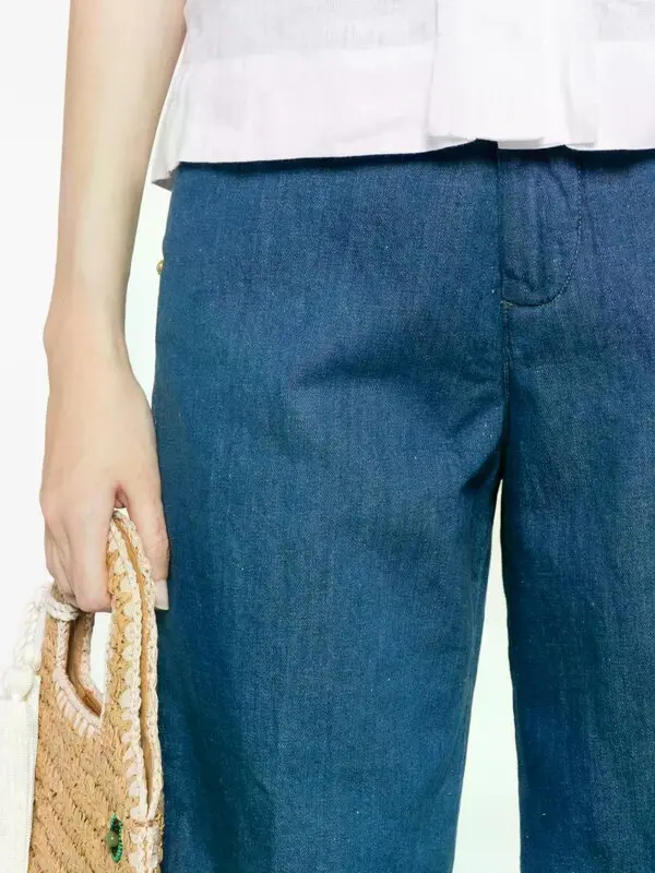WHITE SAND Cuffed Trousers - Blue