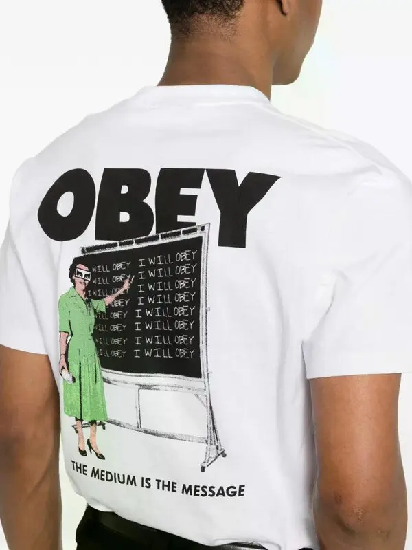 Obey Crewneck Logo T-shirt - White