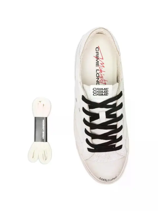 CRIME LONDON Recut Low Leather Sneakers - White