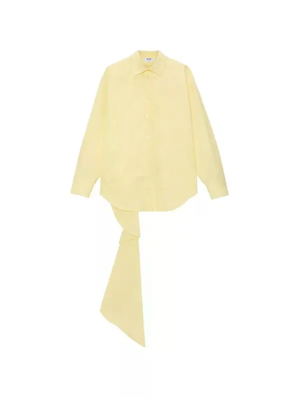 MSGM Asymmetric Long-sleeve Shirt - Yellow