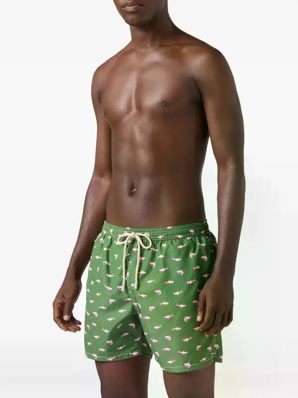 MC2 SAINT BARTH Shark Print Swim Shorts - Green