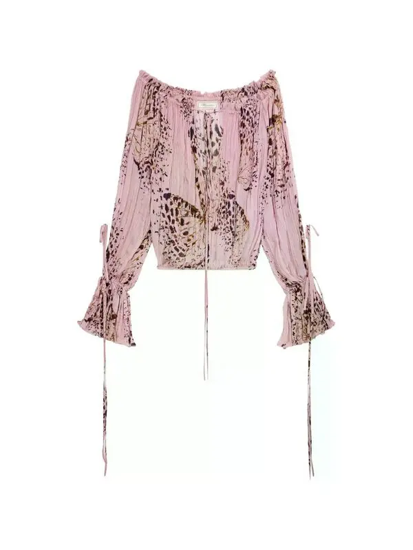 Blumarine Butterfly-print Blouse - Pink