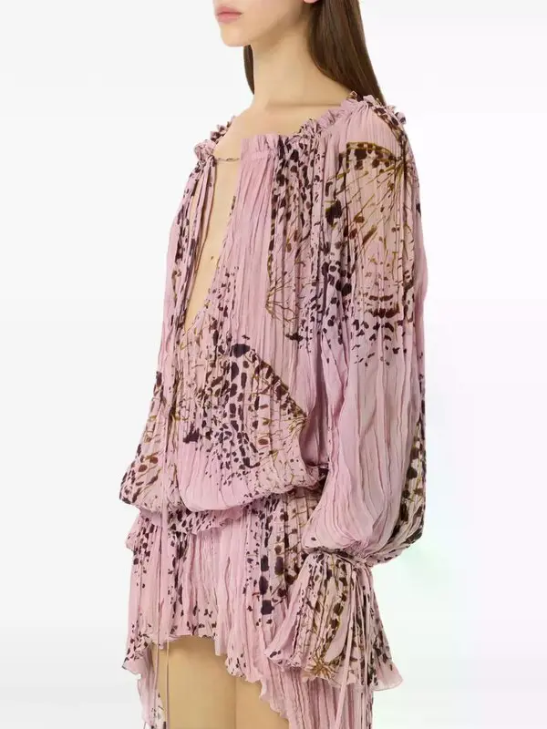 Blumarine Butterfly-print Blouse - Pink