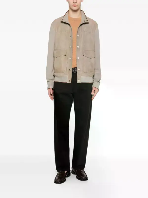 Canali Patch-pocket Bomber Jacket - Neutrals