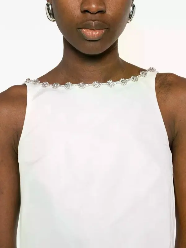 Maje Jewelled Collar Taffeta Crop Top