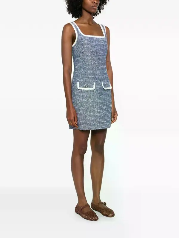 Maje Square Neck Tweed Mini Dress
