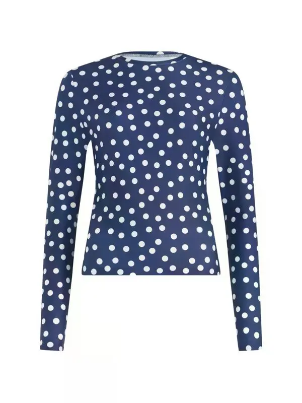JEAN PAUL GAULTIER Polka Dot Long Sleeve Top - Blue