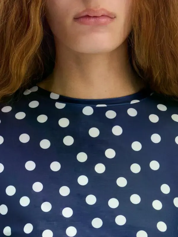 JEAN PAUL GAULTIER Polka Dot Long Sleeve Top - Blue