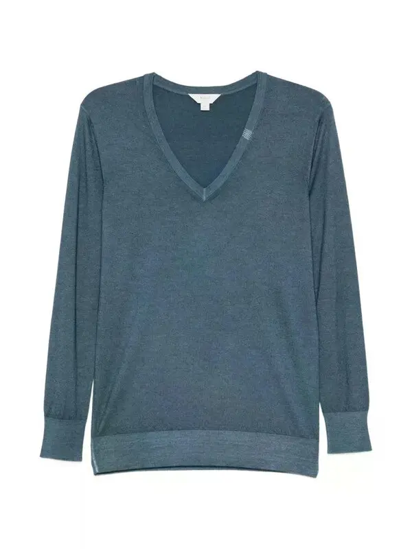 Malo V-neck Cashmere Sweater - Blue